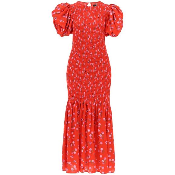 ROTATE | Dresses | Rotate Floral Printed Maxi Dress With Puffed Sleeves ...